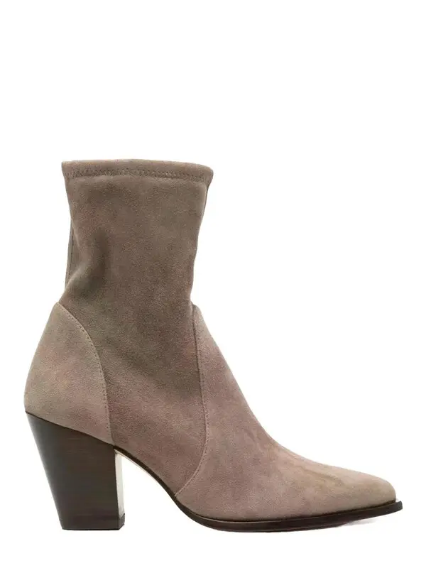 STUART WEITZMAN Suede Sock Boots - Neutrals
