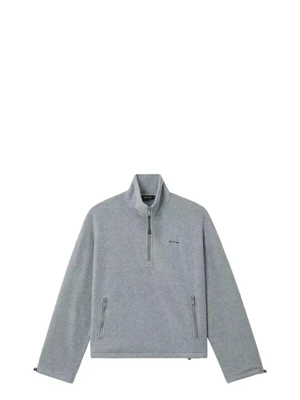 TOUT A COUP Half-zip Fleece Sweatshirt - Grey
