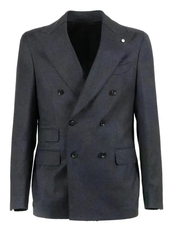 BRANDO Double-breasted Blazer - Grey