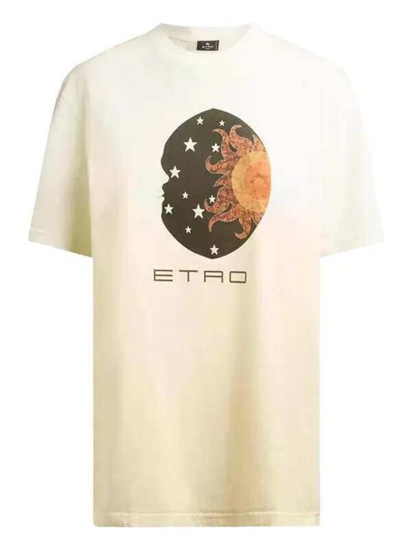 Etro Sun And Moon Print T-shirt - Neutrals