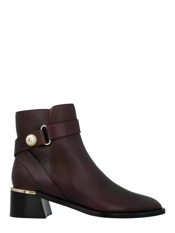 JIMMY CHOO 45mm Noor Ankle Boots - Deep Merlot