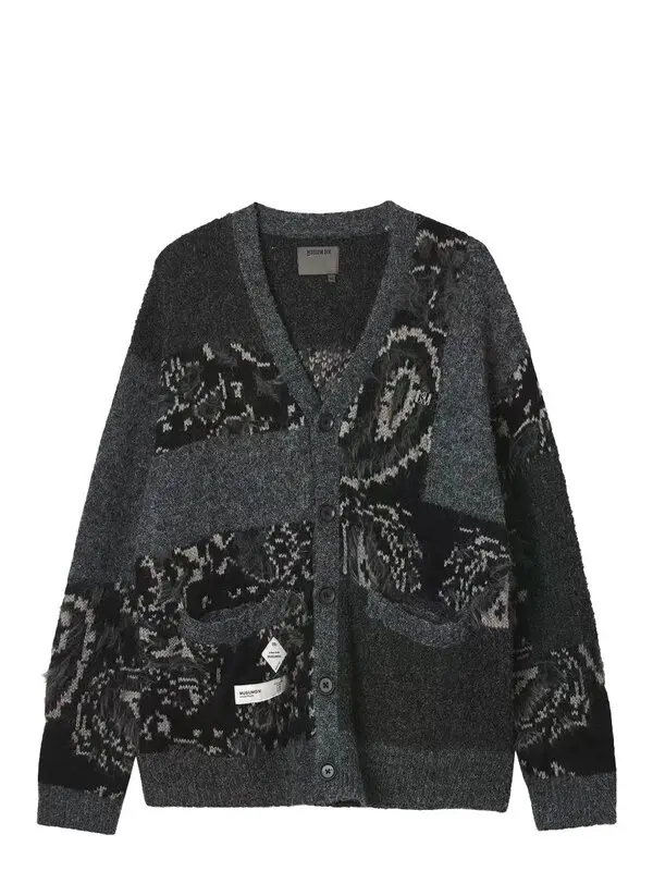 MUSIUM DIV. Paisley V-neck Cardigan - Black