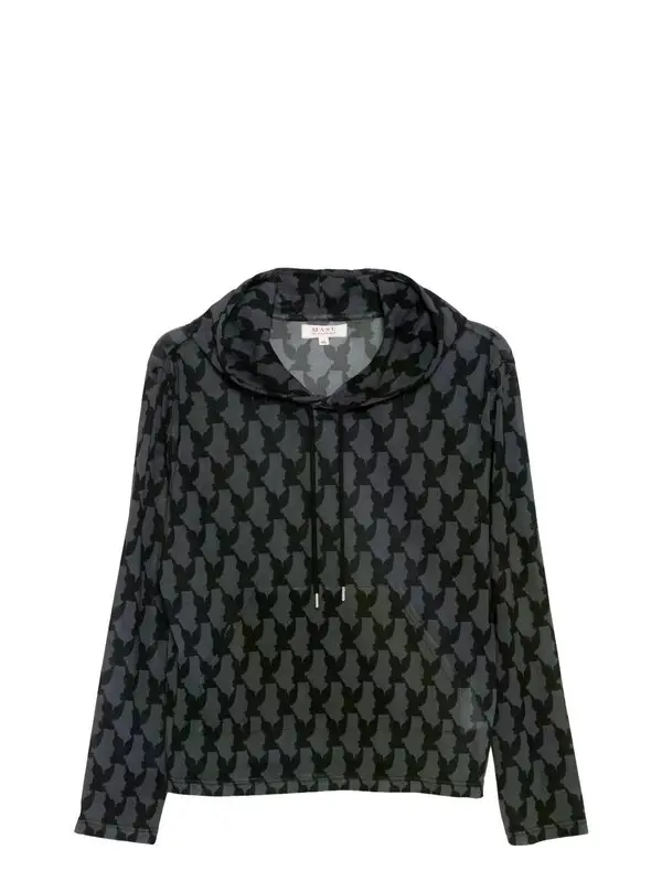 MASU All-over Graphic Print Hoodie - Black