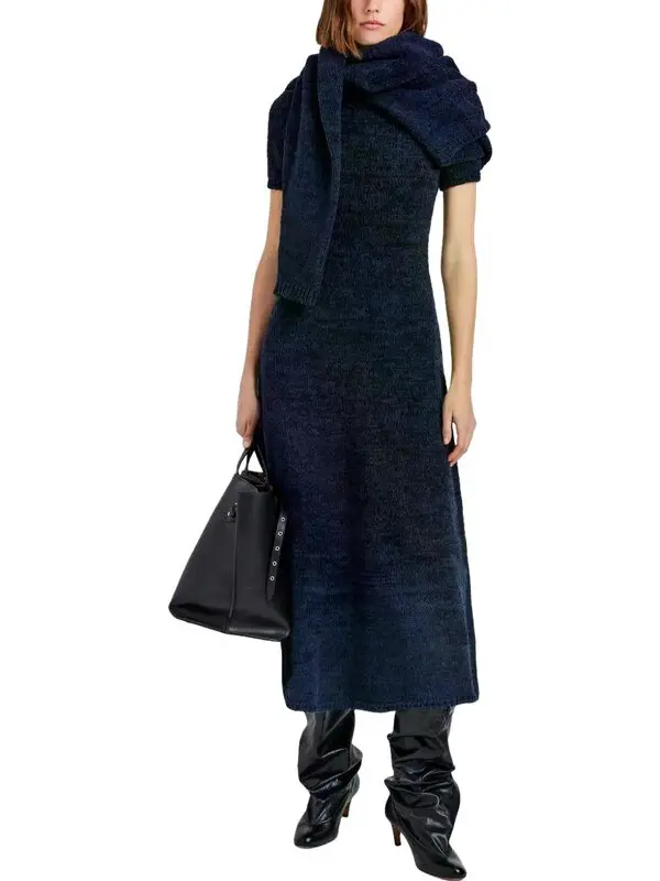 Proenza Schouler White Label Short-sleeve Marled-cotton Midi Dress - Blue