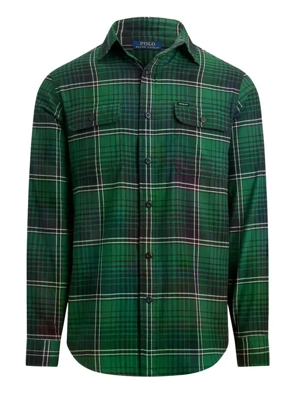 Polo Ralph Lauren Brushed Twill Plaid-pattern Shirt - Green