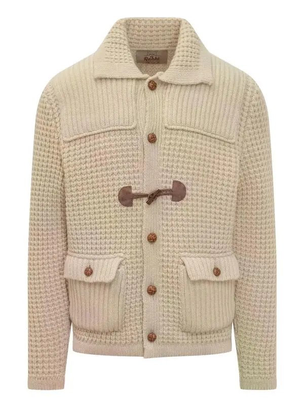 RAKKI Waffle-knit Toggle Jacket - Neutrals