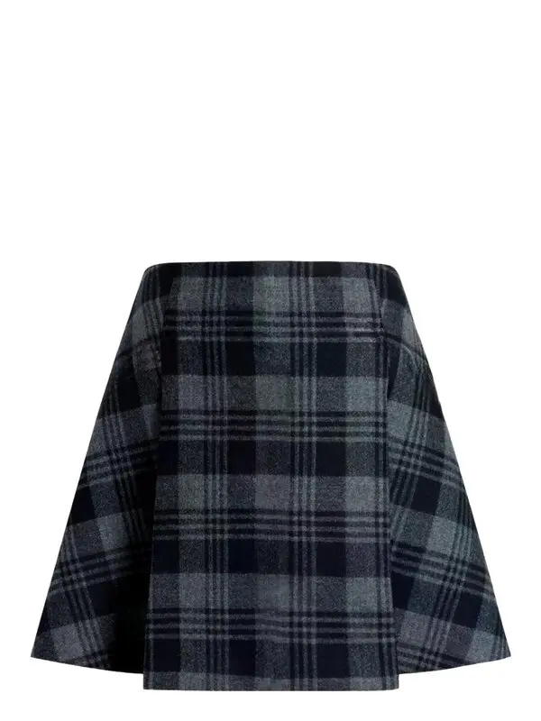 Proenza Schouler Cassia Plaid Wool Mini Skirt - Grey