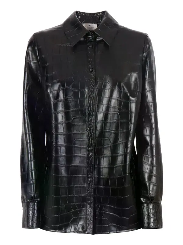 Elisabetta Franchi Crocodile-effect Shirt - Black