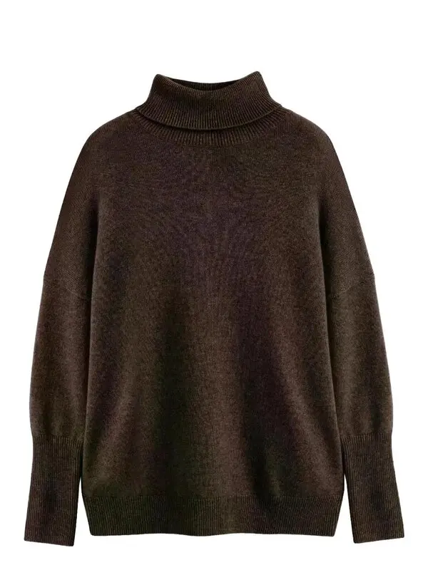 Chinti & Parker Cashmere Roll Neck Sweater - Brown