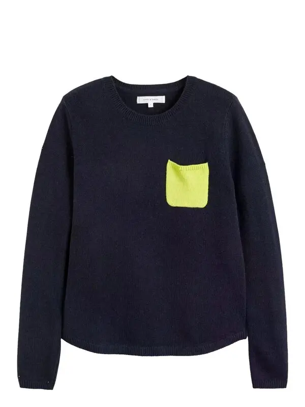 Chinti & Parker Pocket-detail Long-sleeves Sweater - Blue