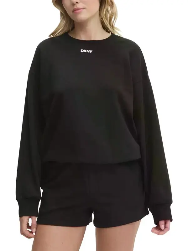 Dkny Logo-detail Pyjama Top - Black