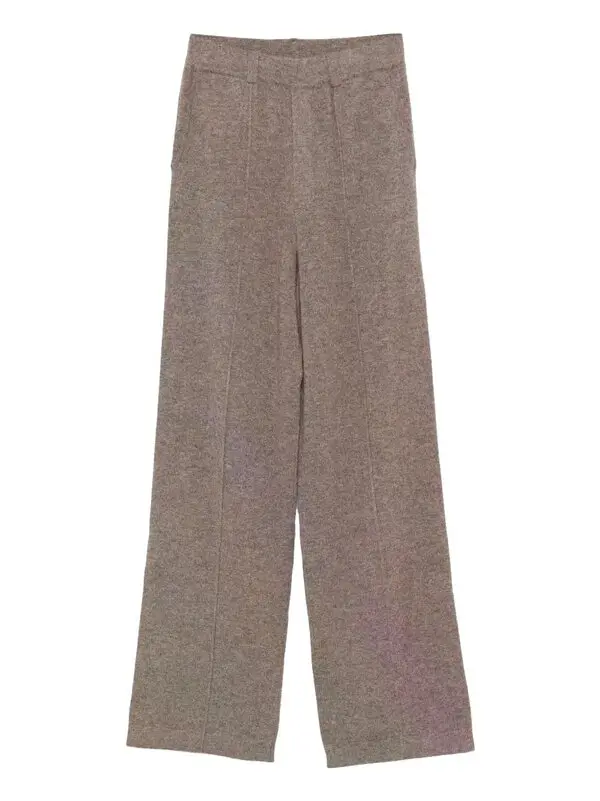 GOTHA Wide-leg Knit Pants With Side Pockets - Brown