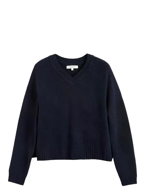 Chinti & Parker Cashmere V-neck Sweater - Blue