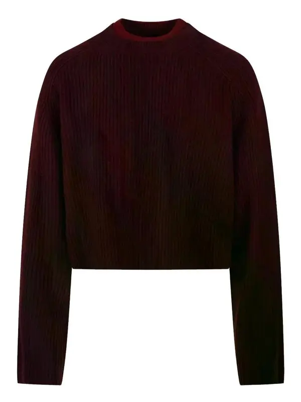 Max Mara Ribbed Cropped Jumper - Red
