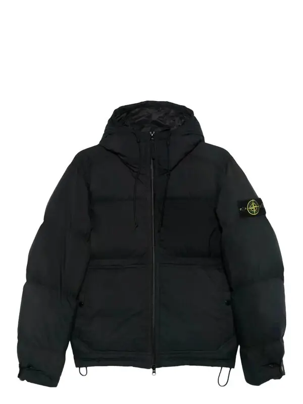 Stone Island Hooded Quilted Puffer Jacket - Black