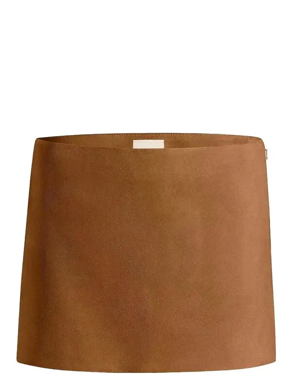 Khaite Jett Suede Mini Skirt - Brown