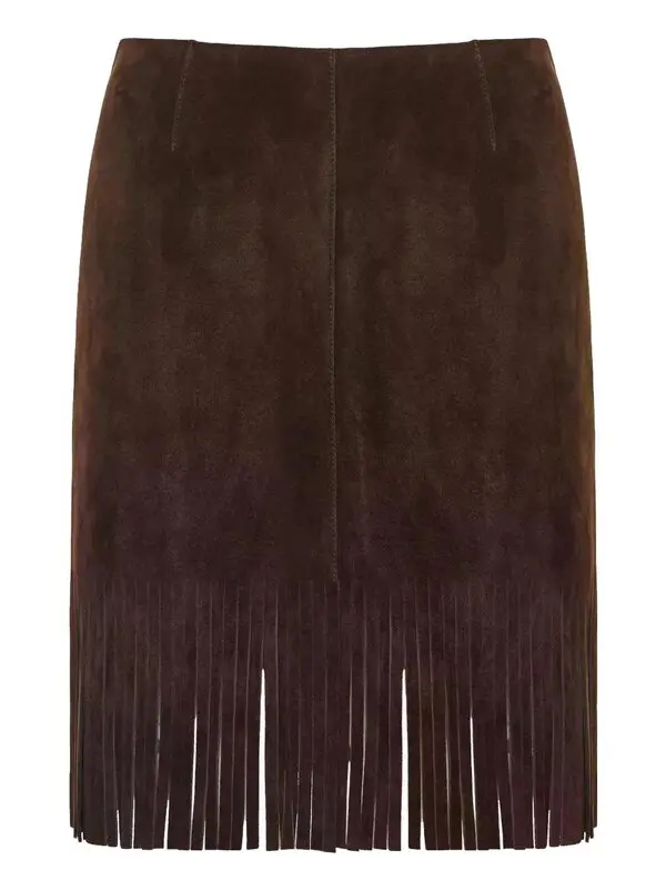 Etro Fringe Suede Skirt - Brown