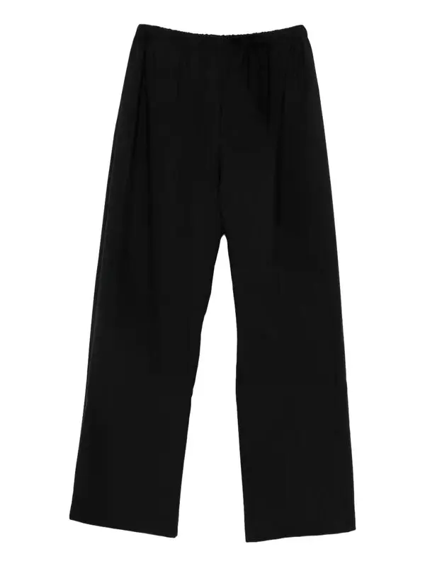 6397 Elasticated-waistband Straight-leg Trousers - Black