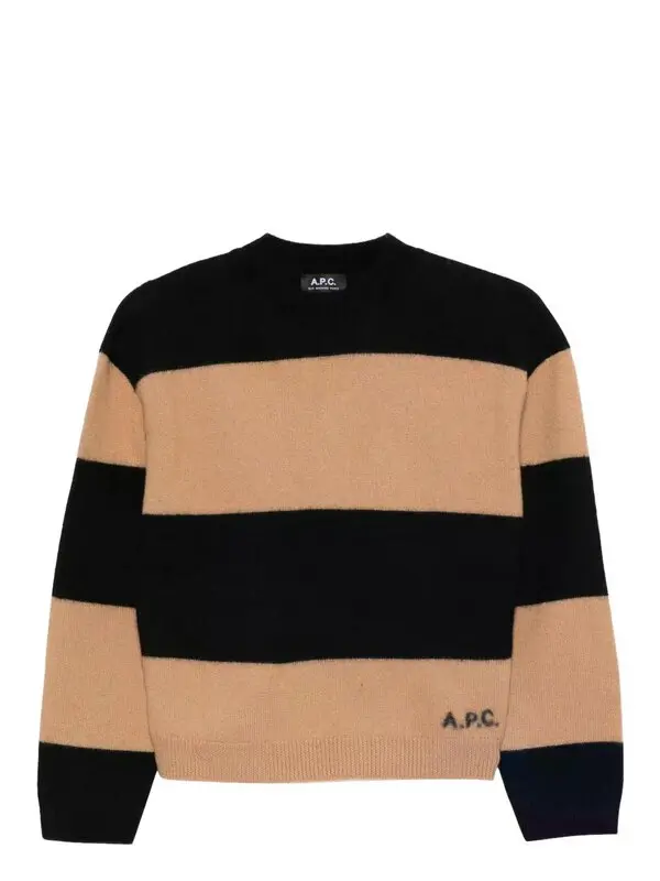 A.p.c. Striped Wool Sweater - Neutrals