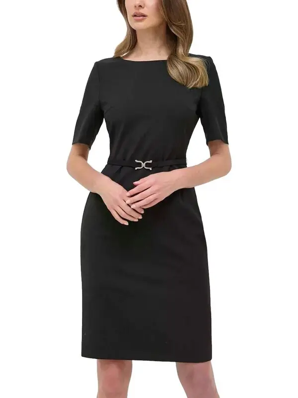 BOSS Belted Short-sleeve Dress - Black
