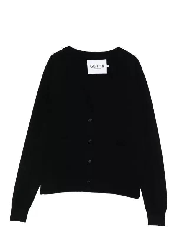 GOTHA V-neck Cardigan - Black