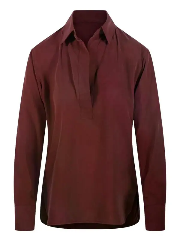 Max Mara Mirko Long-sleeve Collar Blouse - Red