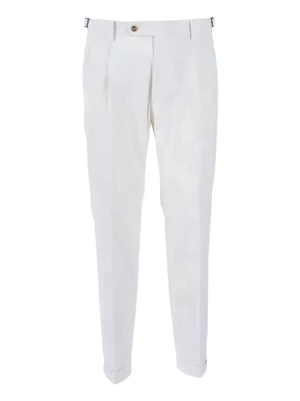 BERWICH Pleated-cuff Tapered Trousers - White