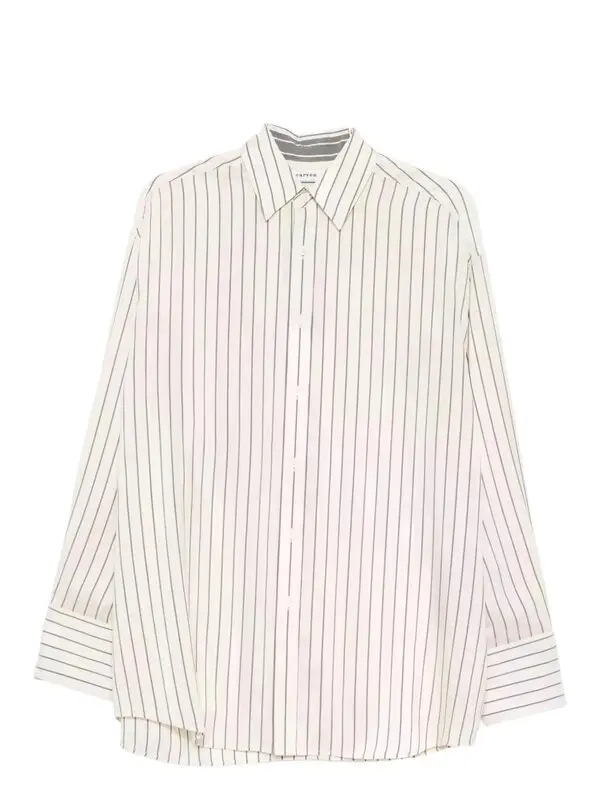 Carven Striped Silk Shirt - Grey