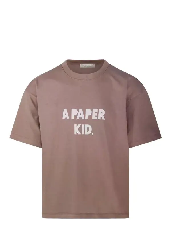 A PAPER KID Text-print T-shirt - Brown