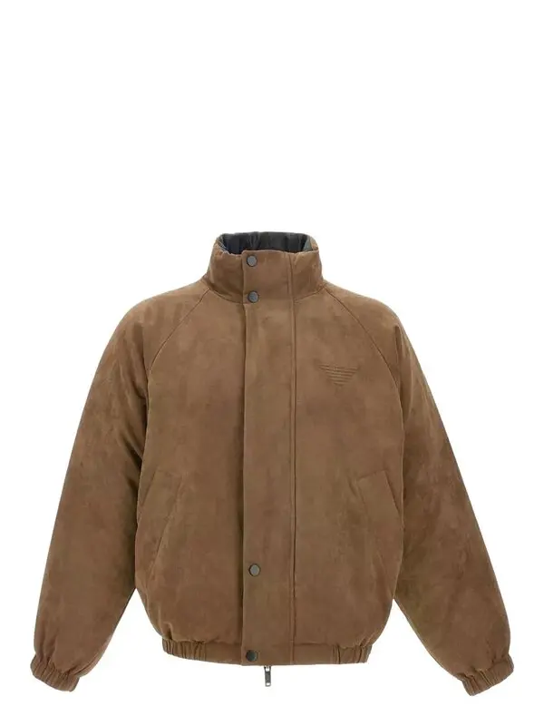 Emporio Armani Raglan-sleeve Reversible Bomber Jacket - Brown