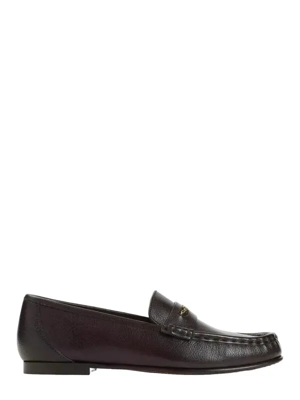Chloé Logo Leather Loafers - Brown