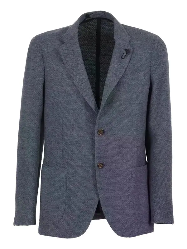 LARDINI Textured Knit Blazer - Grey