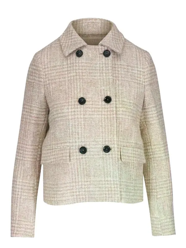 Kiton Checked Double-breasted Jacket - Neutrals