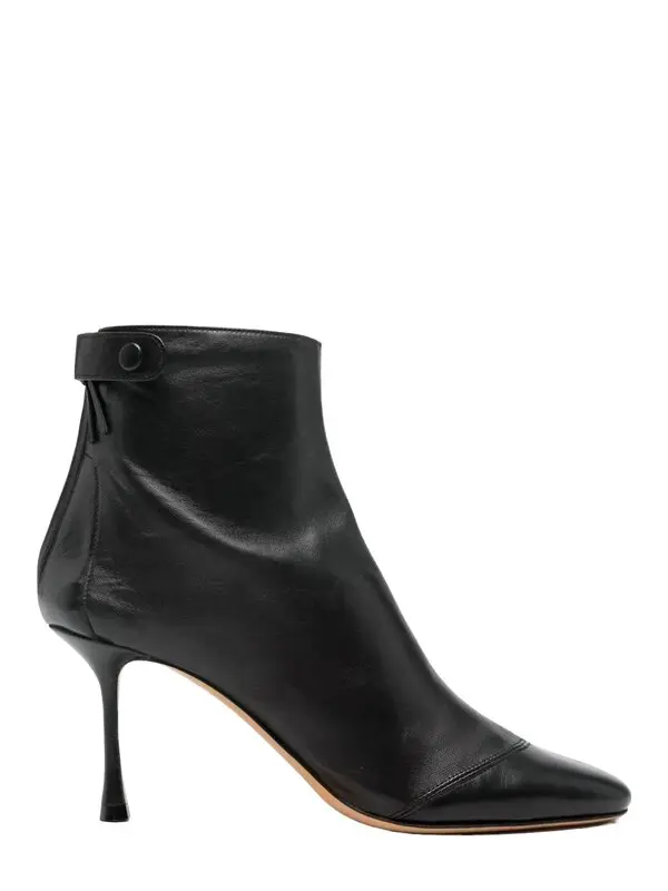 FRANCESCO RUSSO 75mm Leather Zipped-back Ankle Boots - Black