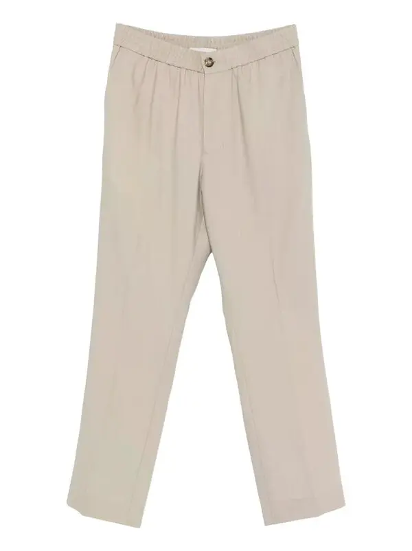 Ami Virgin Wool Straight Leg Trousers - Neutrals