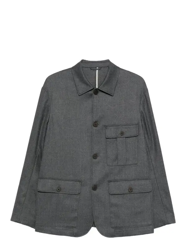 Emporio Armani Wool-blend Shirt Jacket - Grey