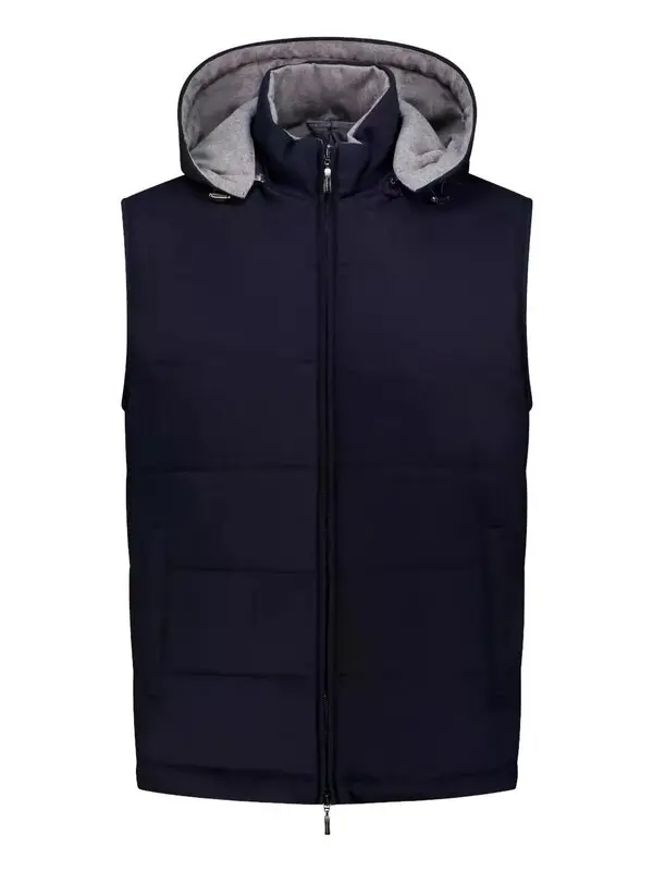 DORIANI Hooded Quilted Gilet - Blue