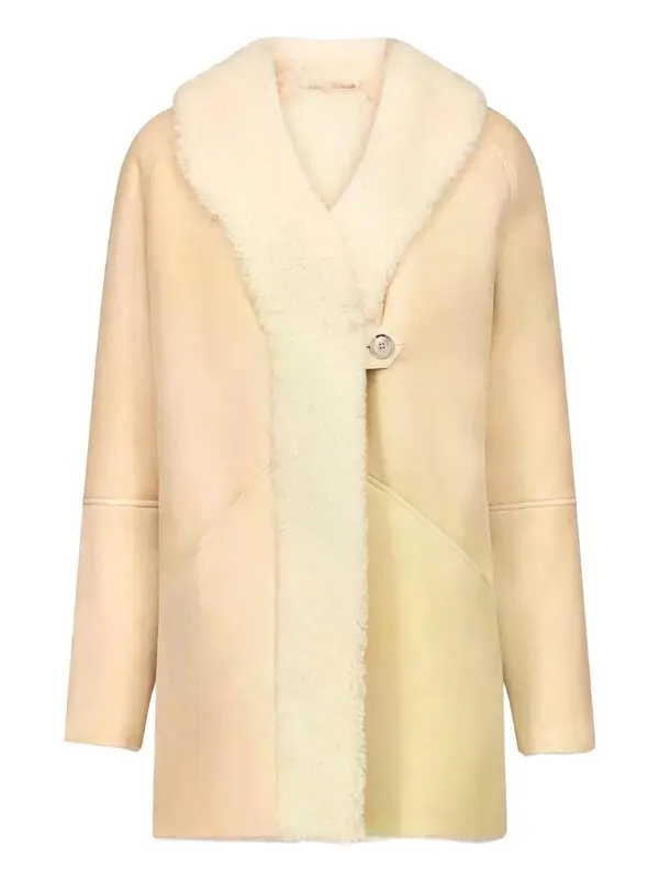 Loulou De Saison Isak Elongated-lapel Shearling Coat - Neutrals