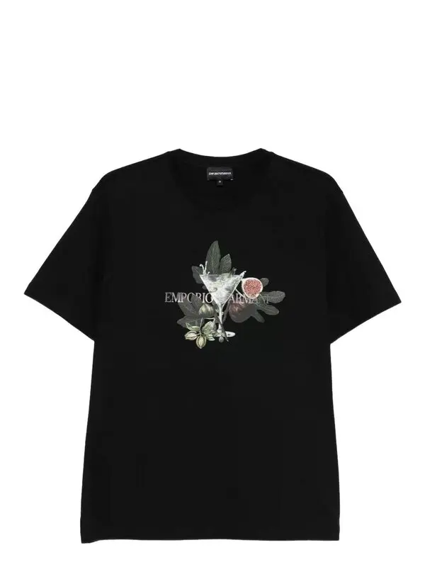 Emporio Armani Graphic-print T-shirt - Black