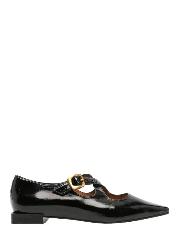 ANGEL ALARCON Venice Buckled Ballet Flats - Black