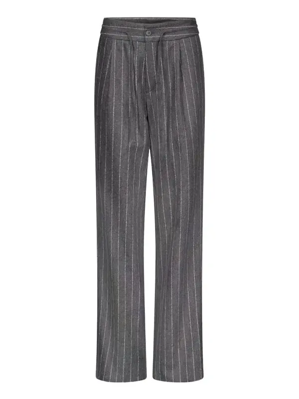 Loulou De Saison Lizzie Pinstripe Pleated Trousers - Black
