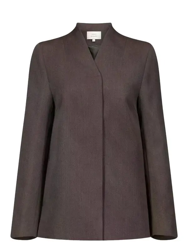 Loulou De Saison Rasca V-neck Twill Jacket - Brown