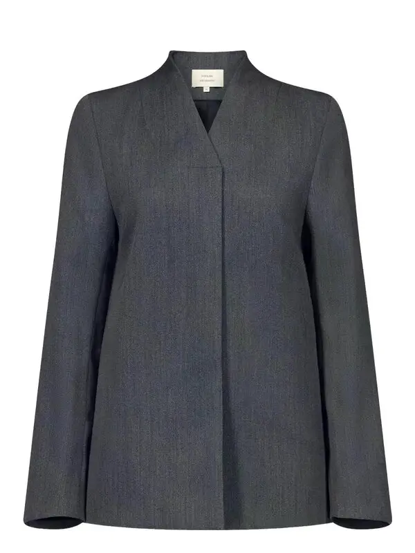 Loulou De Saison Rasca V-neck Twill Jacket - Grey