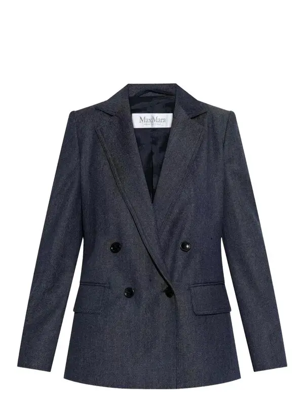 Max Mara Double-breasted Wool Jacket - Blue