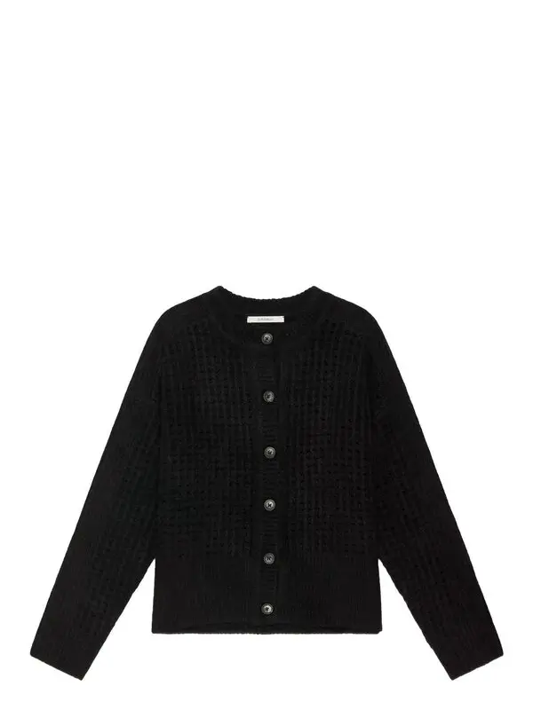 Malìparmi Waffle-knit Wool-blend Cardigan - Black