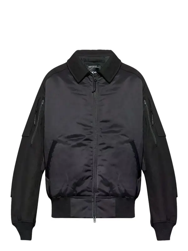 Y3 Contrast-panel Bomber Jacket - Black