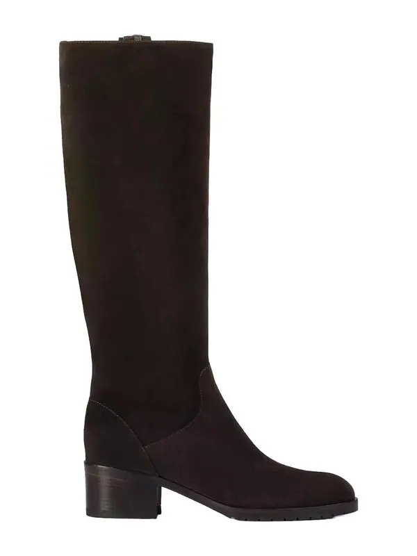 DOUCAL'S Block-heel Suede Boots - Brown