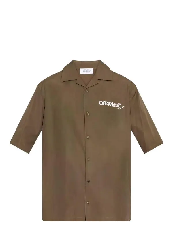 Off-White Logo-print Short-sleeve Shirt - Brown