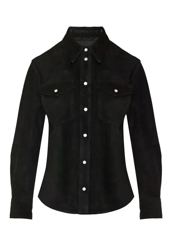 Isabel Marant Long-sleeve Suede Shirt - Black