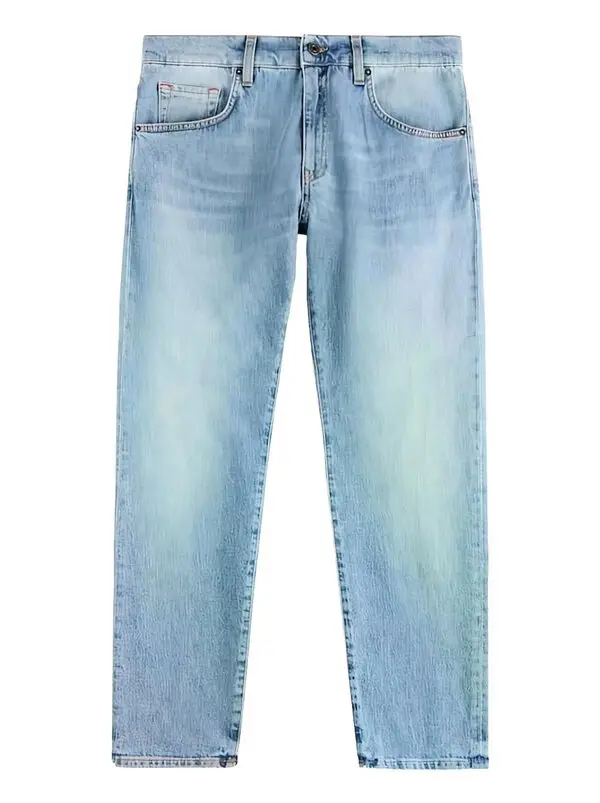 FAY Straight-leg Jeans With Leather Patch - Blue